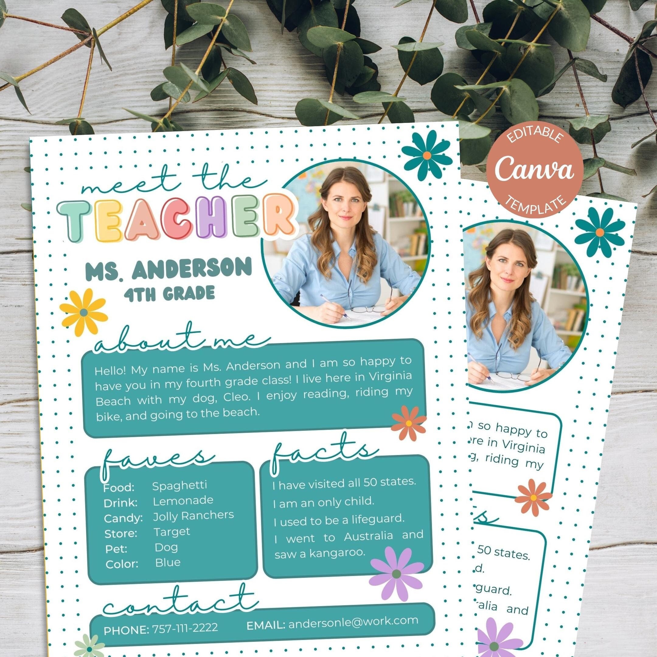 Meet the Teacher Template Editable Meet the Teacher Boho - Etsy
