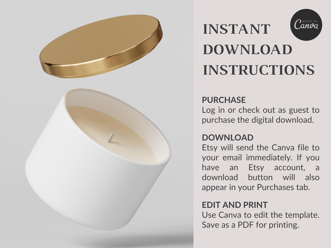 Editable Candle Warning Label Template, Candle Warning Template Canva ...