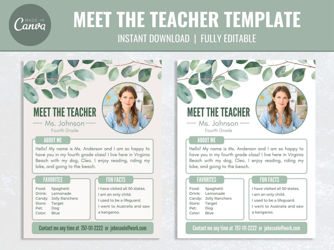 Meet the Teacher Template, Editable Meet the Teacher Boho Groovy ...