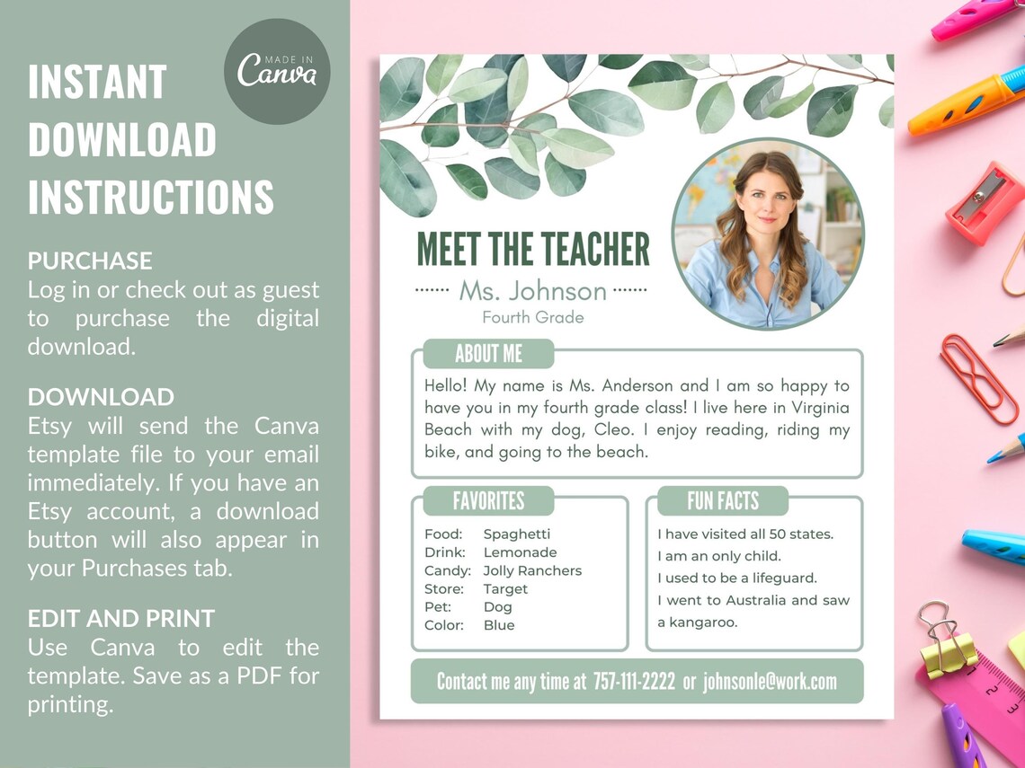 Meet the Teacher Template, Editable Meet the Teacher Boho Groovy ...