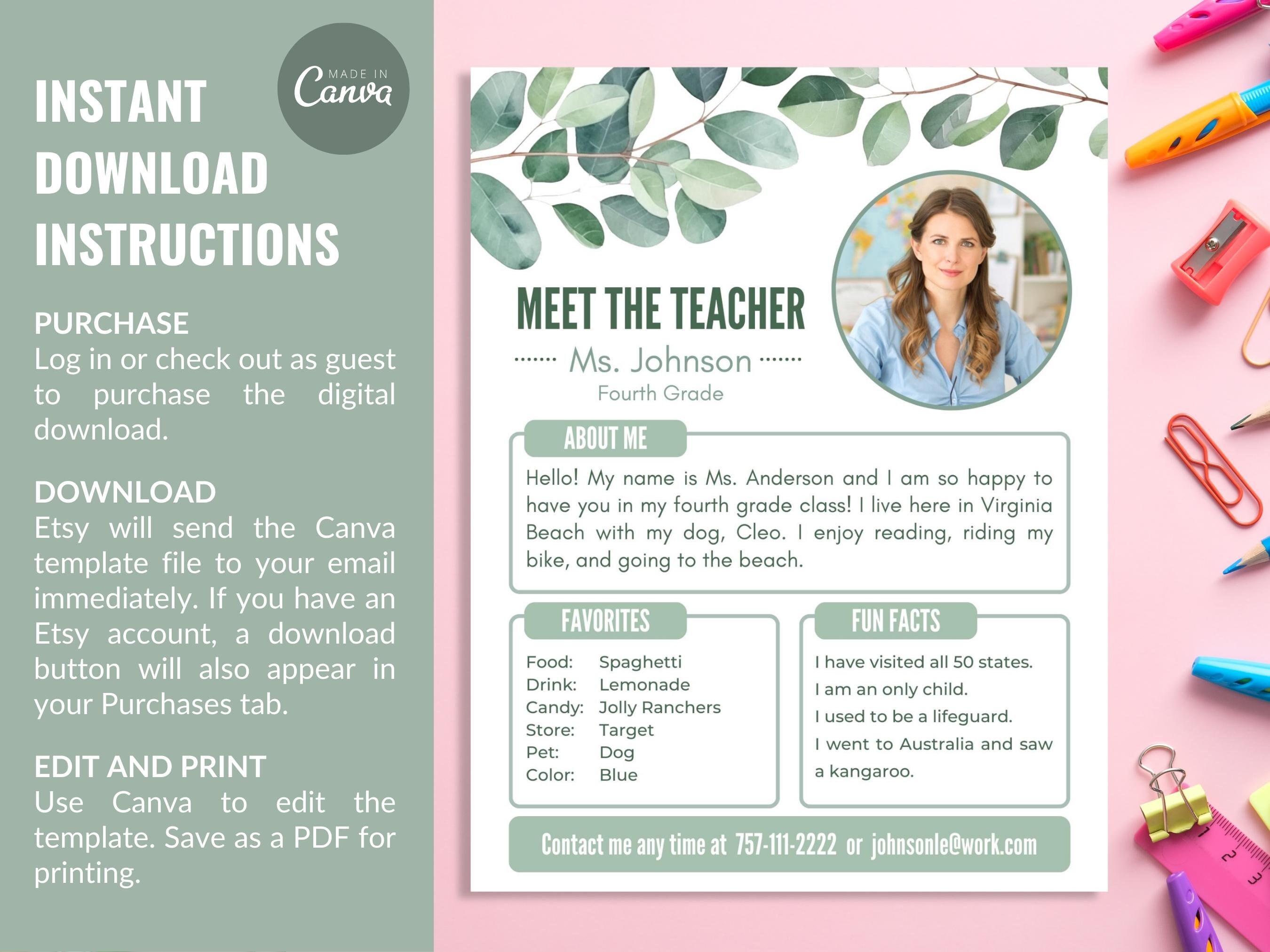 Meet the Teacher Template, Editable Meet the Teacher Boho Groovy ...