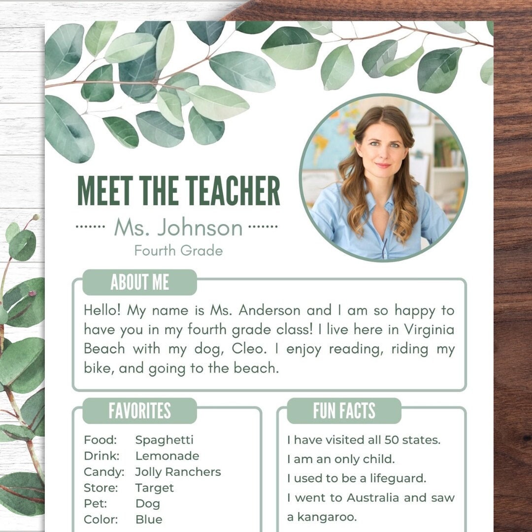 Meet the Teacher Template, Editable Meet the Teacher Boho Groovy ...