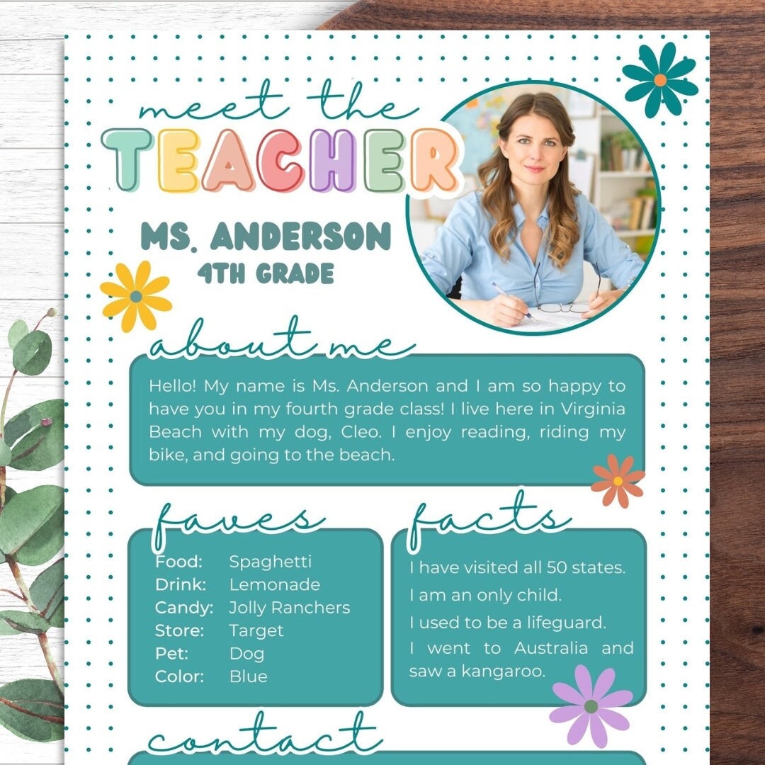 Meet the Teacher Template, Editable Meet the Teacher Boho Groovy ...