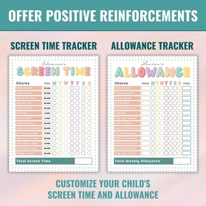 Editable Kids Chore Chart Bundle, Reward Bucks, Allowance Tracker ...