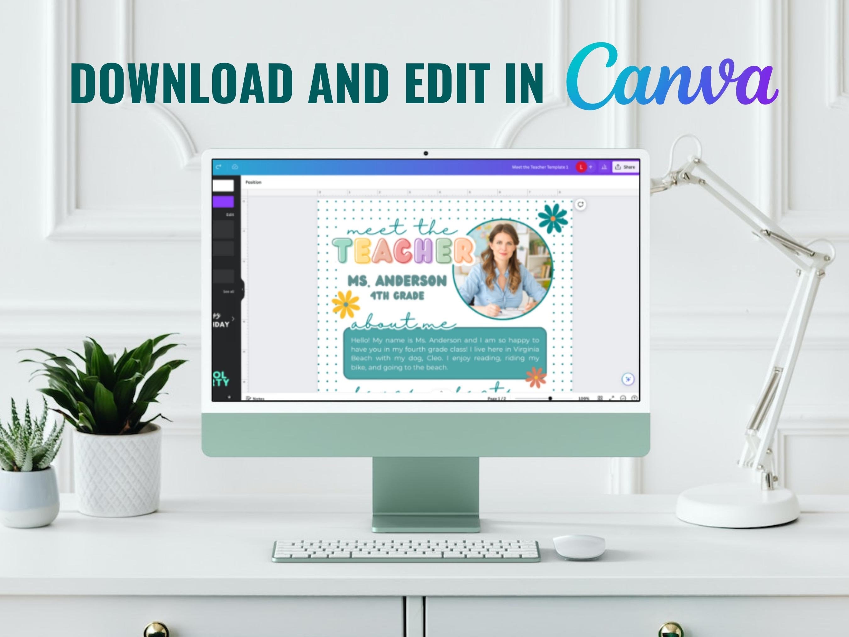 Meet the Teacher Template, Editable Meet the Teacher Boho Groovy ...