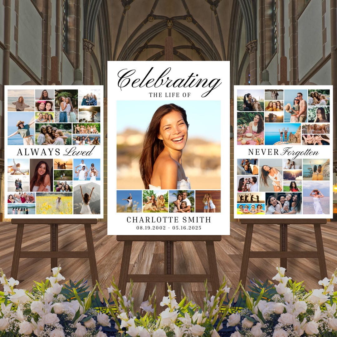 Funeral Sign, Funeral Poster, Funeral Collage, Celebration of Life ...