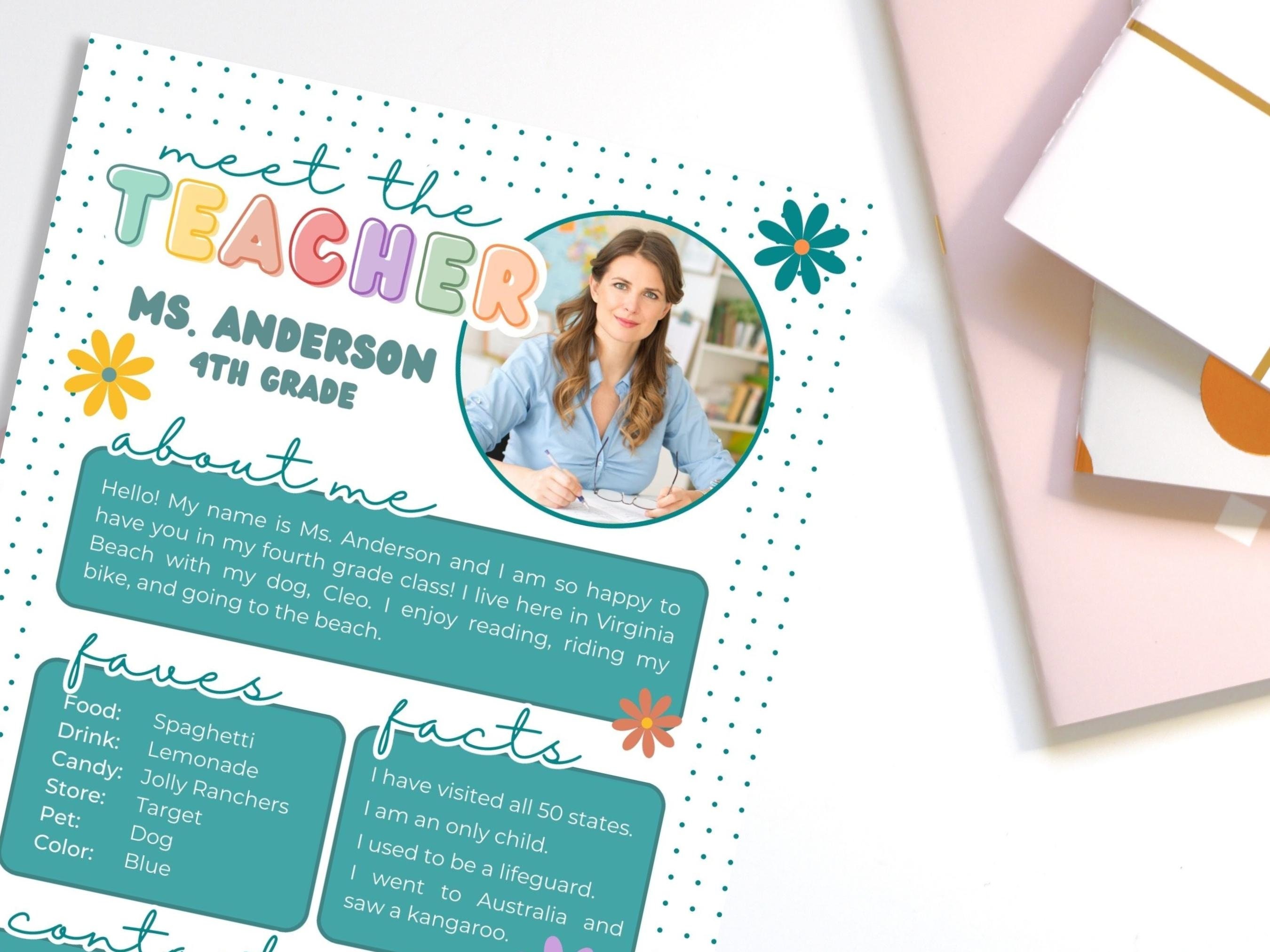 Meet the Teacher Template, Editable Meet the Teacher Boho Groovy ...