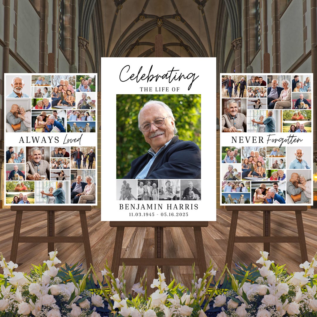 Funeral Sign, Funeral Poster, Funeral Collage, Celebration of Life ...