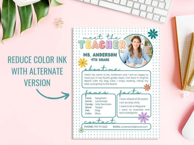 Meet the Teacher Template, Editable Meet the Teacher Boho Groovy ...