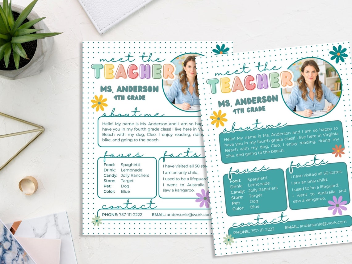 Meet the Teacher Template, Editable Meet the Teacher Boho Groovy ...
