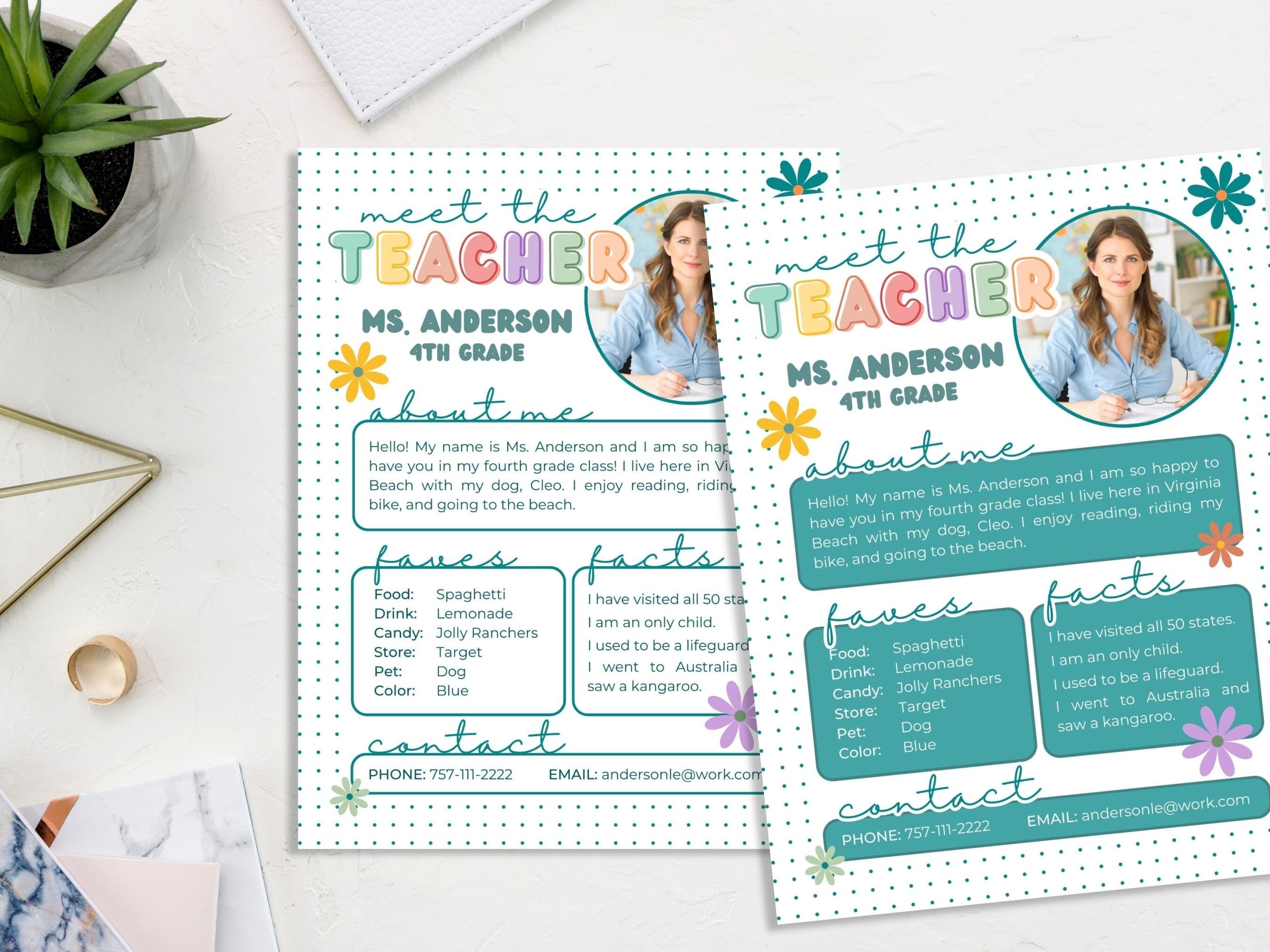 Meet the Teacher Template, Editable Meet the Teacher Boho Groovy ...