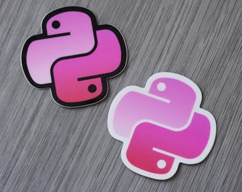 Python Logo Sticker Computer, Tablet, Phone, Coder, Vinyl, Waterproof ...
