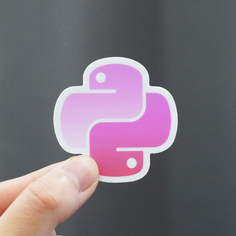 Pink Python Logo Sticker: Programmer, Coder, Engineer - Laptop Decal - Etsy