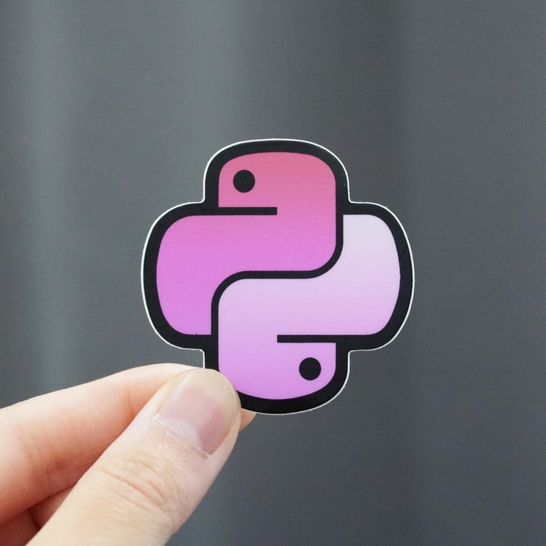 Pink Python Logo Sticker: Programmer, Coder, Engineer - Laptop Decal - Etsy