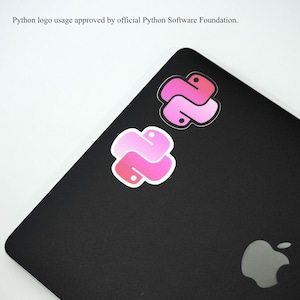 Pink Python Logo Sticker: Programmer, Coder, Engineer - Laptop Decal - Etsy