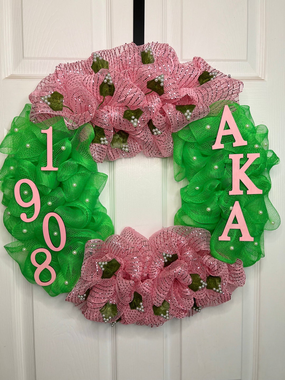 AKA Sorority Wreath, AKA Letters, AKA Sign, Alpha Kappa Alpha Decor ...