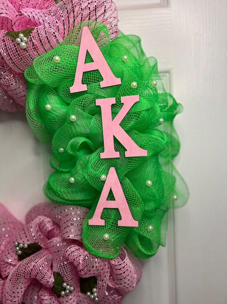 AKA Sorority Wreath, AKA Letters, AKA Sign, Alpha Kappa Alpha Decor ...