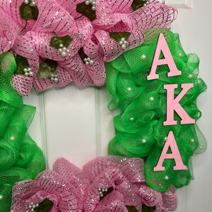 AKA Sorority Wreath, AKA Letters, AKA Sign, Alpha Kappa Alpha Decor ...