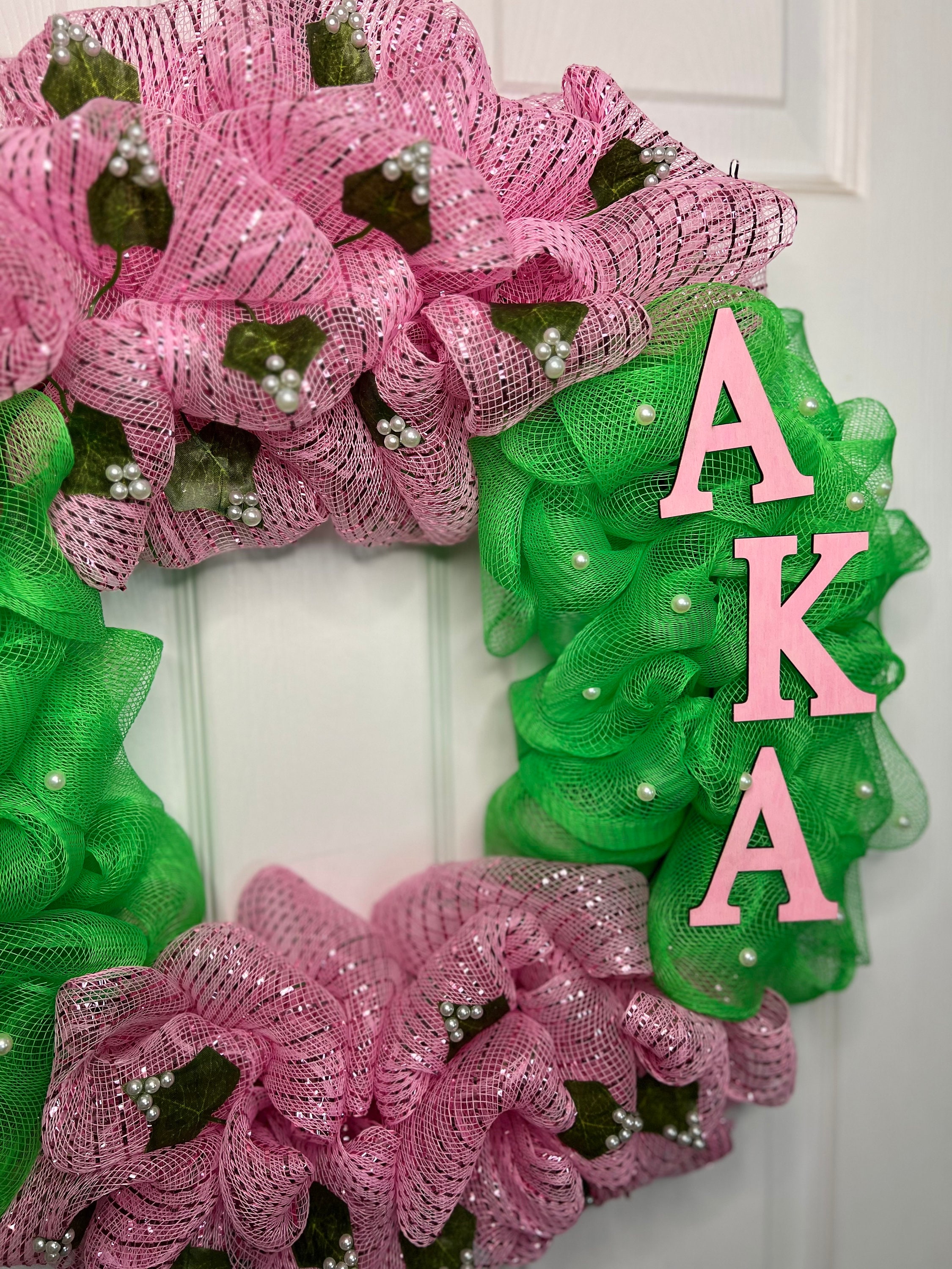 AKA Sorority Wreath, AKA Letters, AKA Sign, Alpha Kappa Alpha Decor ...