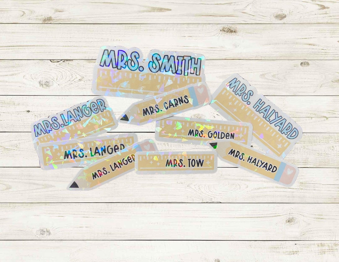 Teacher Name Stickers Water Bottle Stickers Laptop Stickers ...