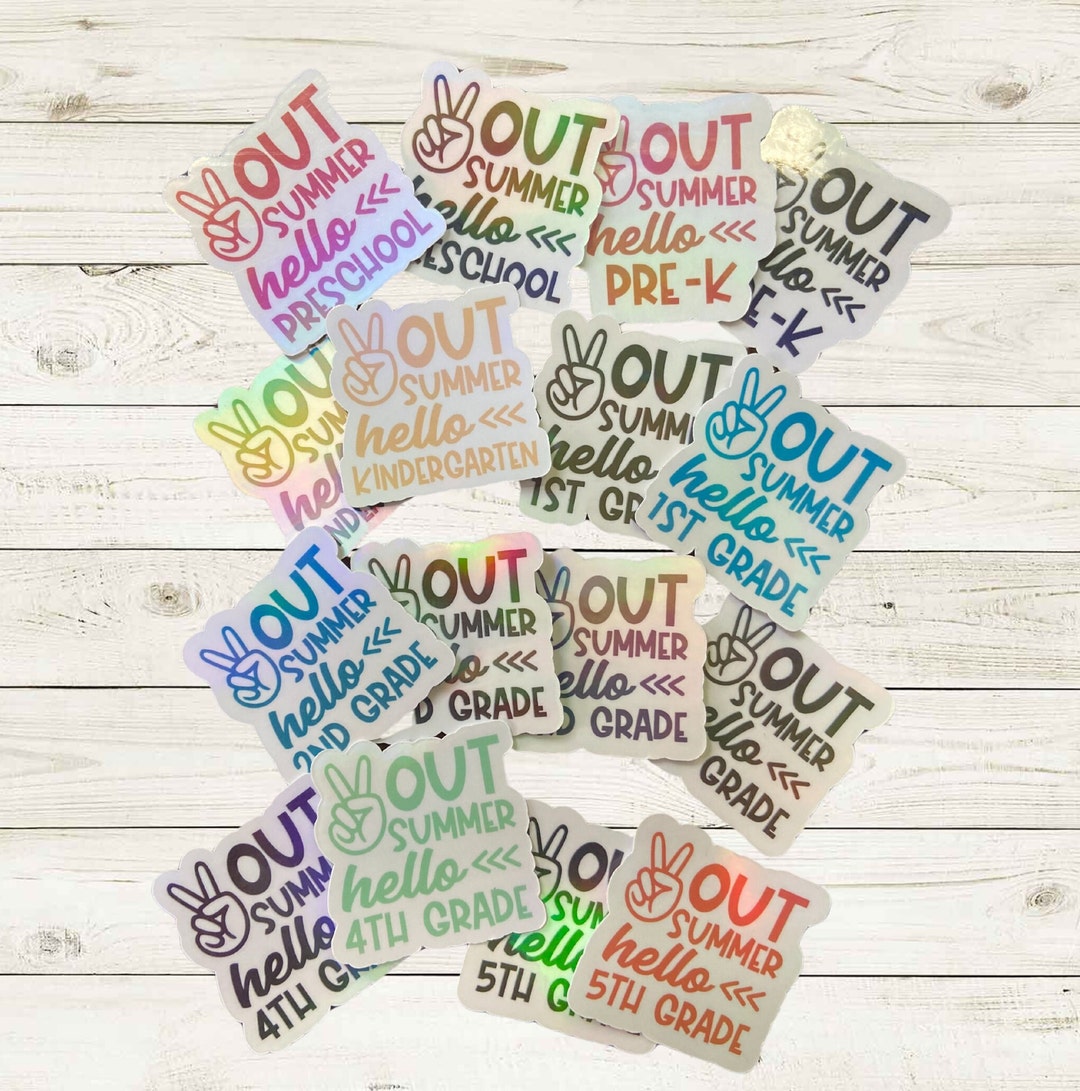 BACK TO SCHOOL Stickers L Grade 1 Grade 2 Grade 3 Grade 4 Grade 5 ...