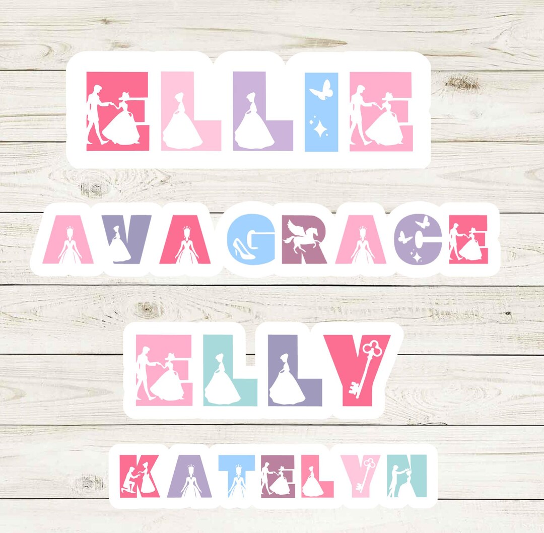 PRINCESS NAME STICKERS L Personalized Stickers L Lunchbox/planner ...