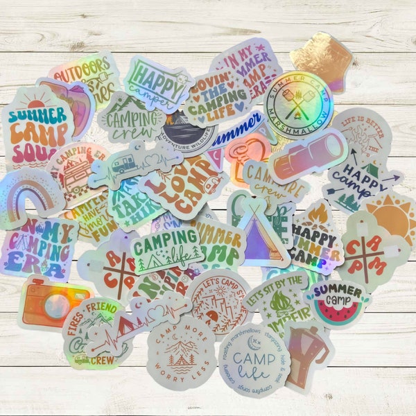 Camp Stickers - Etsy