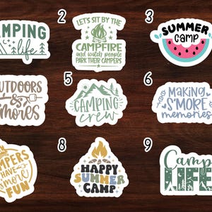 Camping Stickers | Summer Stickers | Camp Gift | Water Bottle Stickers ...