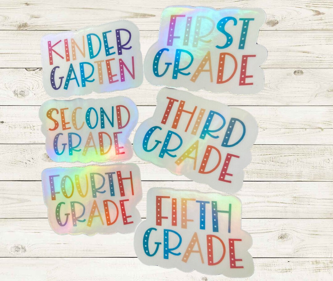 BACK TO SCHOOL Stickers Grade 1 Grade 2 Grade 3 Grade 4 Grade 5 ...