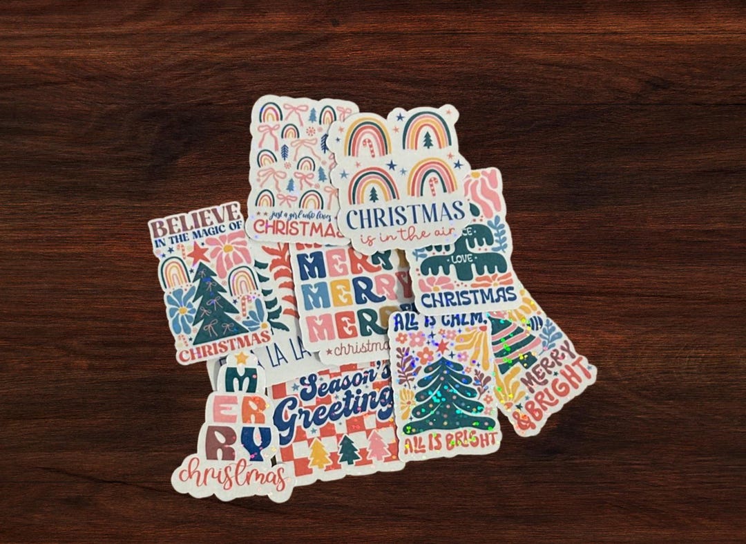 Christmas Boho Style Sticker Pack L Custom Christmas Sticker Bundle ...