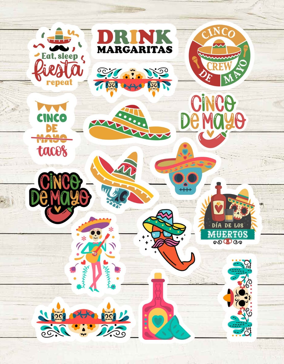 Build Your Own Cinco De Mayo Sticker Pack Cinco De Mayo Stickers ...