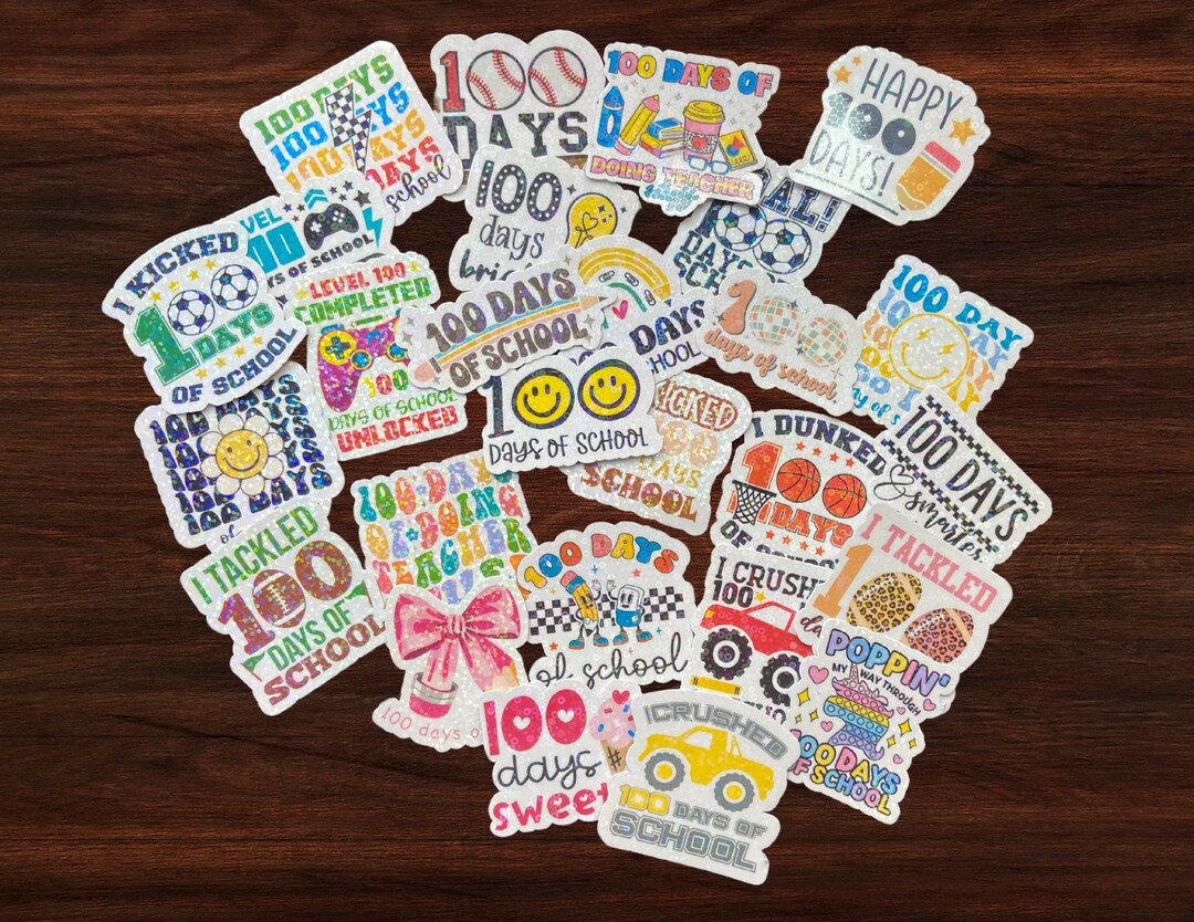 100th Day of School Stickers | Student Gifts | Student Reward ...