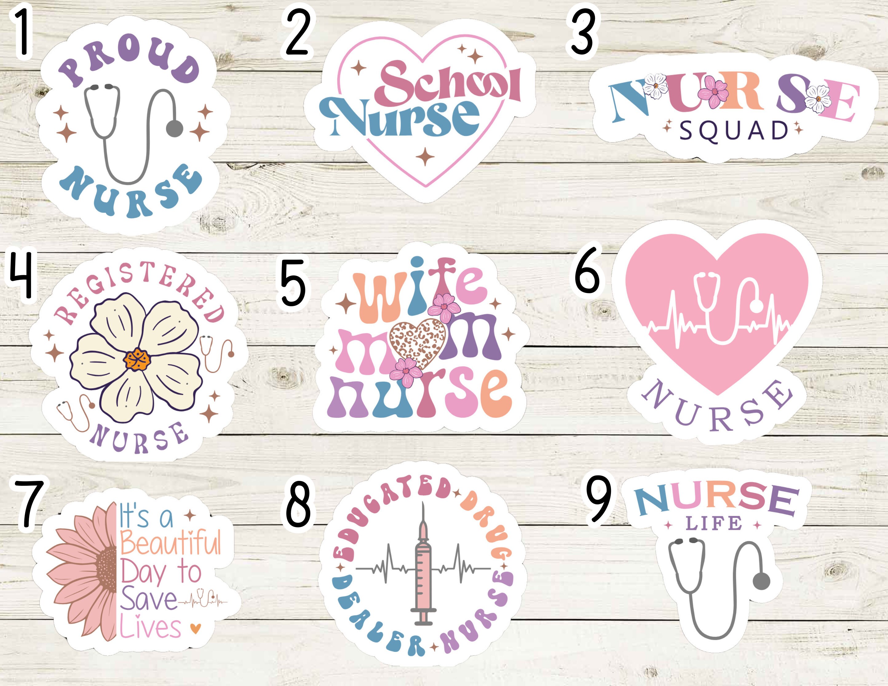 Nurse Appreciation Stickers Water Bottle Stickers Build Your Own ...