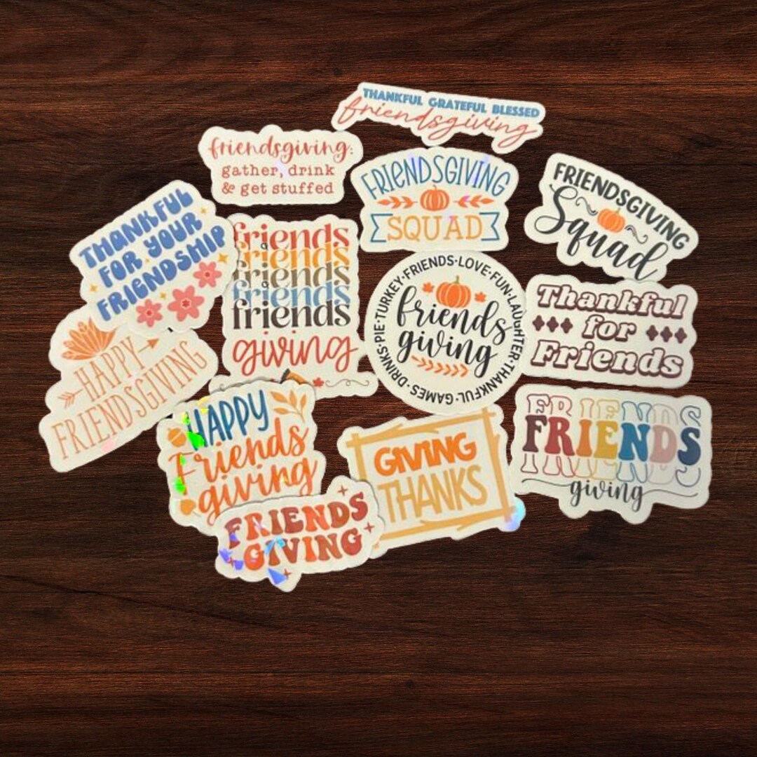 Friendsgiving Stickers | Create Your Own Package L Thanksgiving Gift ...