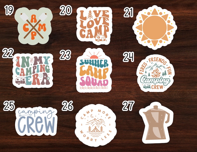 Camping Stickers | Summer Stickers | Camp Gift | Water Bottle Stickers ...