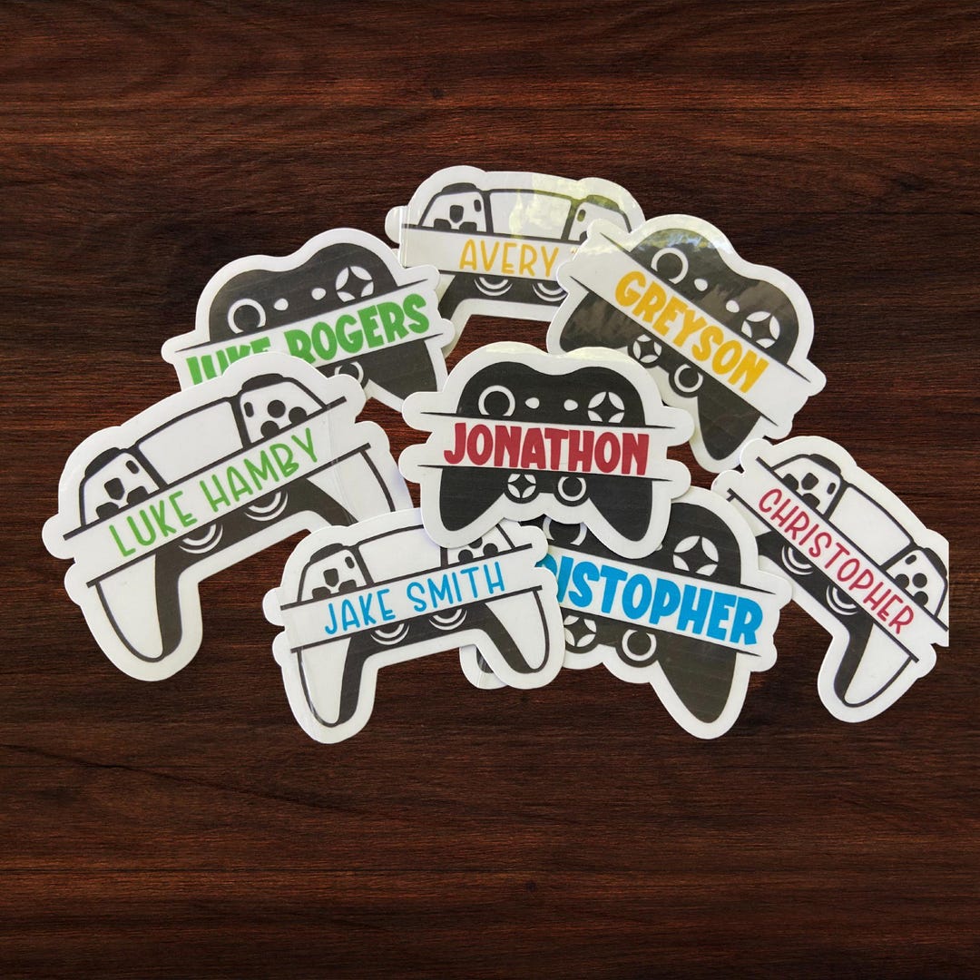 Gaming Controller Name Labels | Gaming Sticker | Gamer Tag Stickers ...