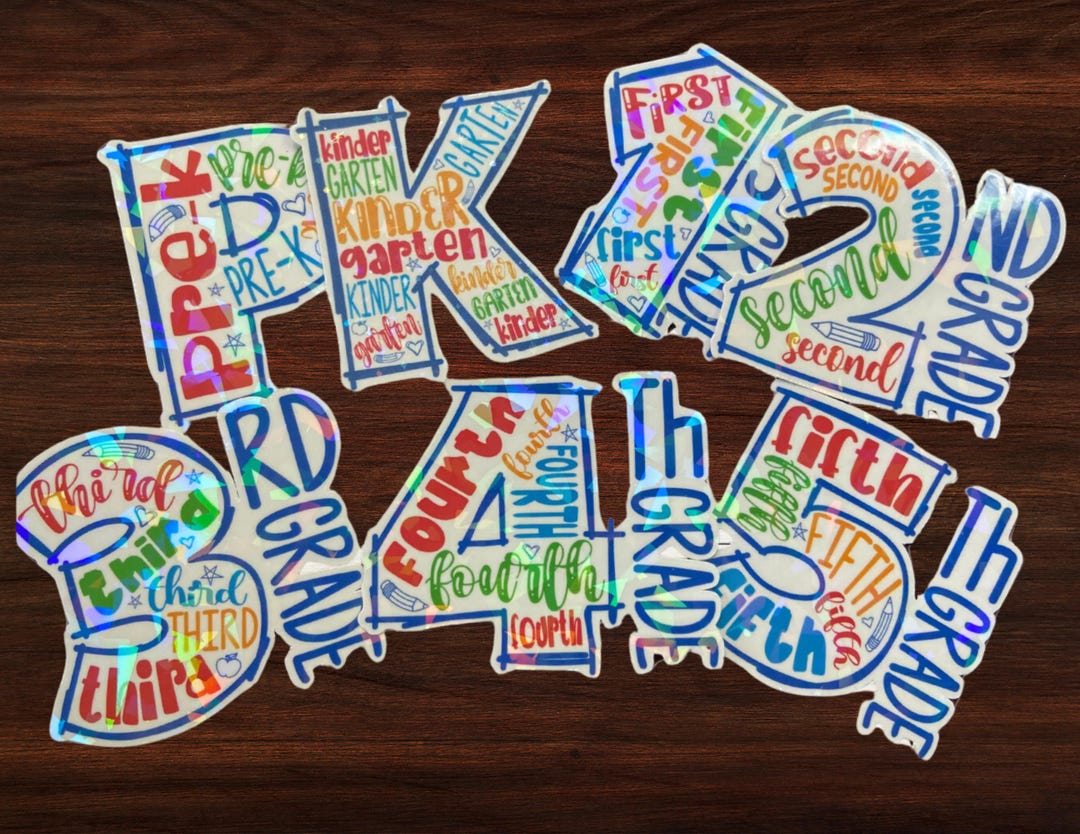 GRADE LEVEL Stickers | Teacher L Pre-k/k L Grade 1 | Grade 2 | Grade 3 ...