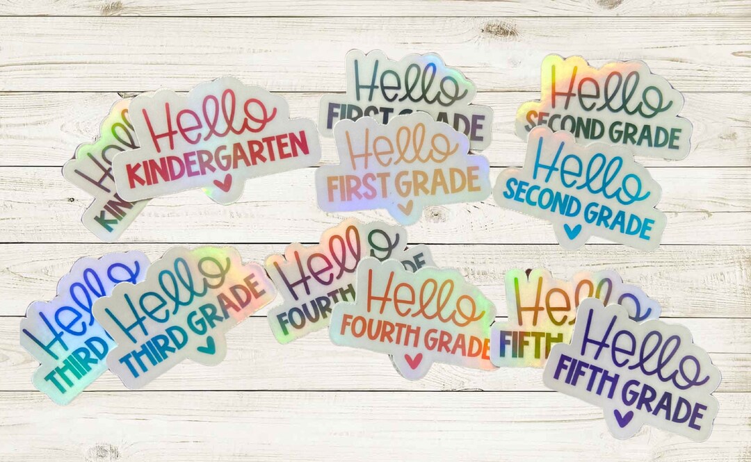 BACK TO SCHOOL Stickers L K L Grade 1 Grade 2 Grade 3 Grade 4 Grade 5 ...