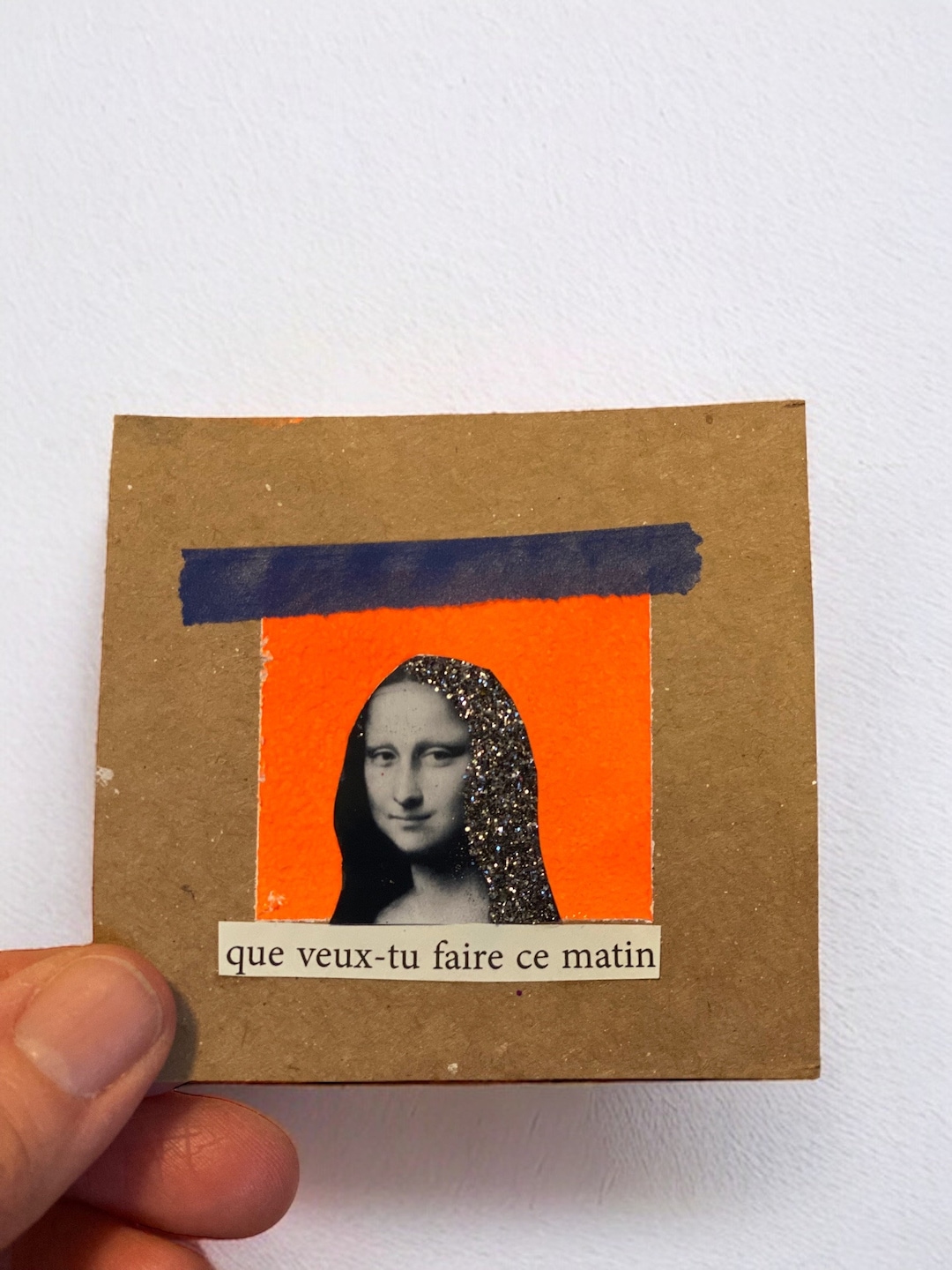 Mini Collage Art Featuring Mona Lisa Mixed Media Collage Mini ...
