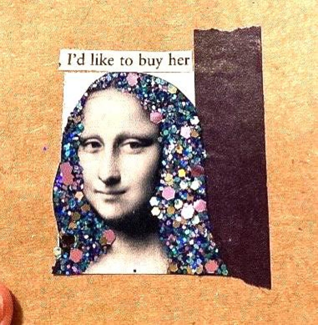 Mini Artwork | Collage | Mini Painting | Mona Lisa - Etsy