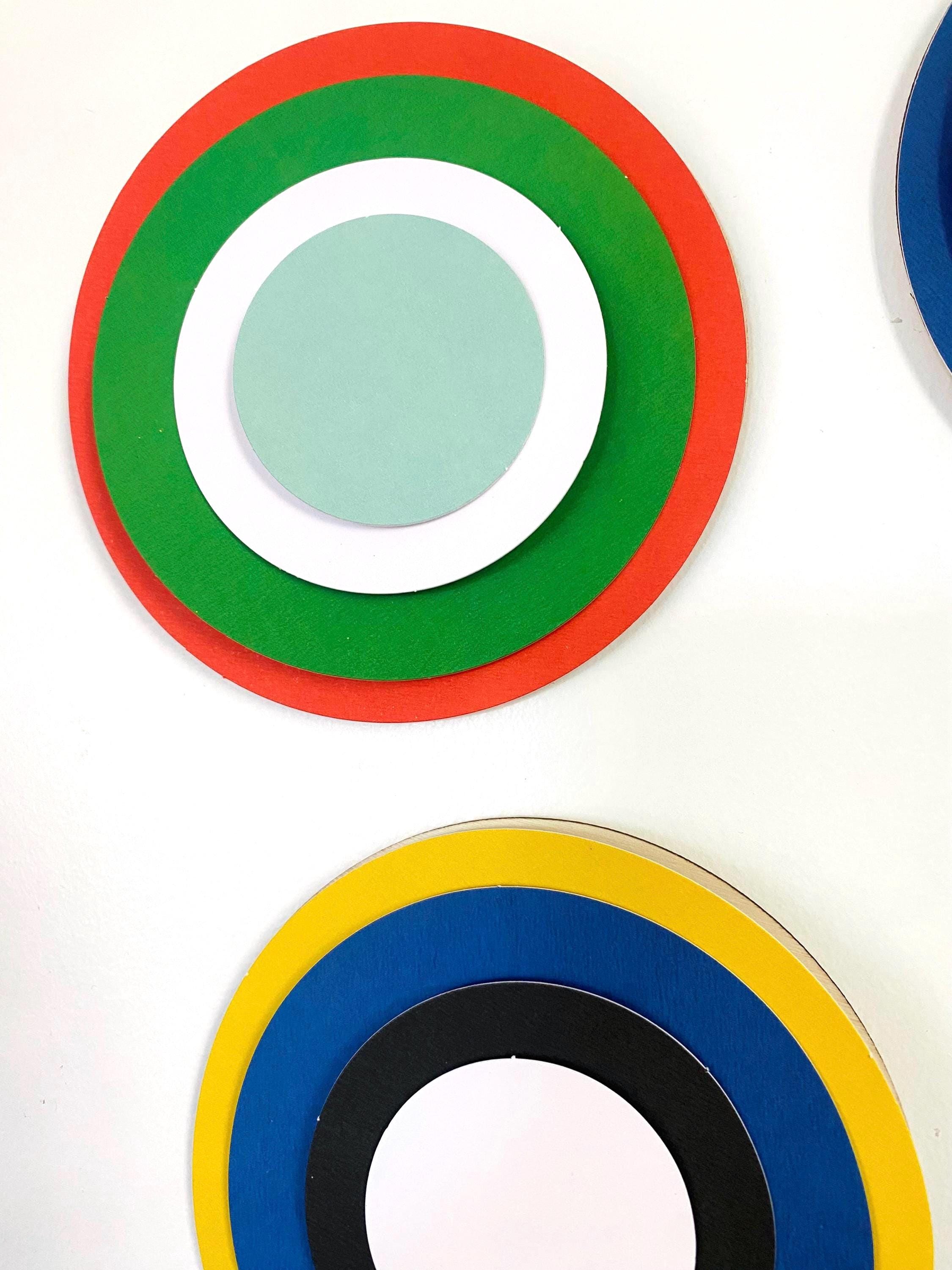 Colorful 3D Circle Wall Art - Modern Geometric Paper Art, Set of 9 - Etsy