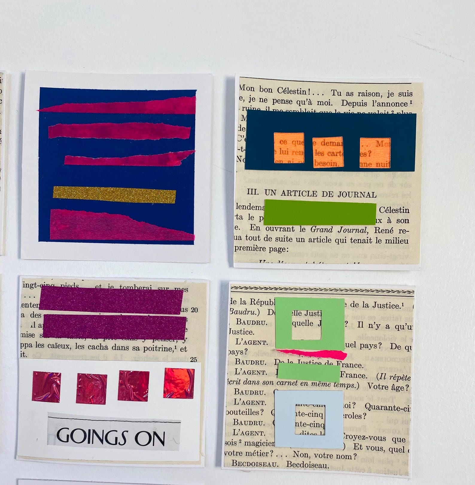 Geometric Mini Collage Art Set: Colorful Abstract Wall Decor - Etsy