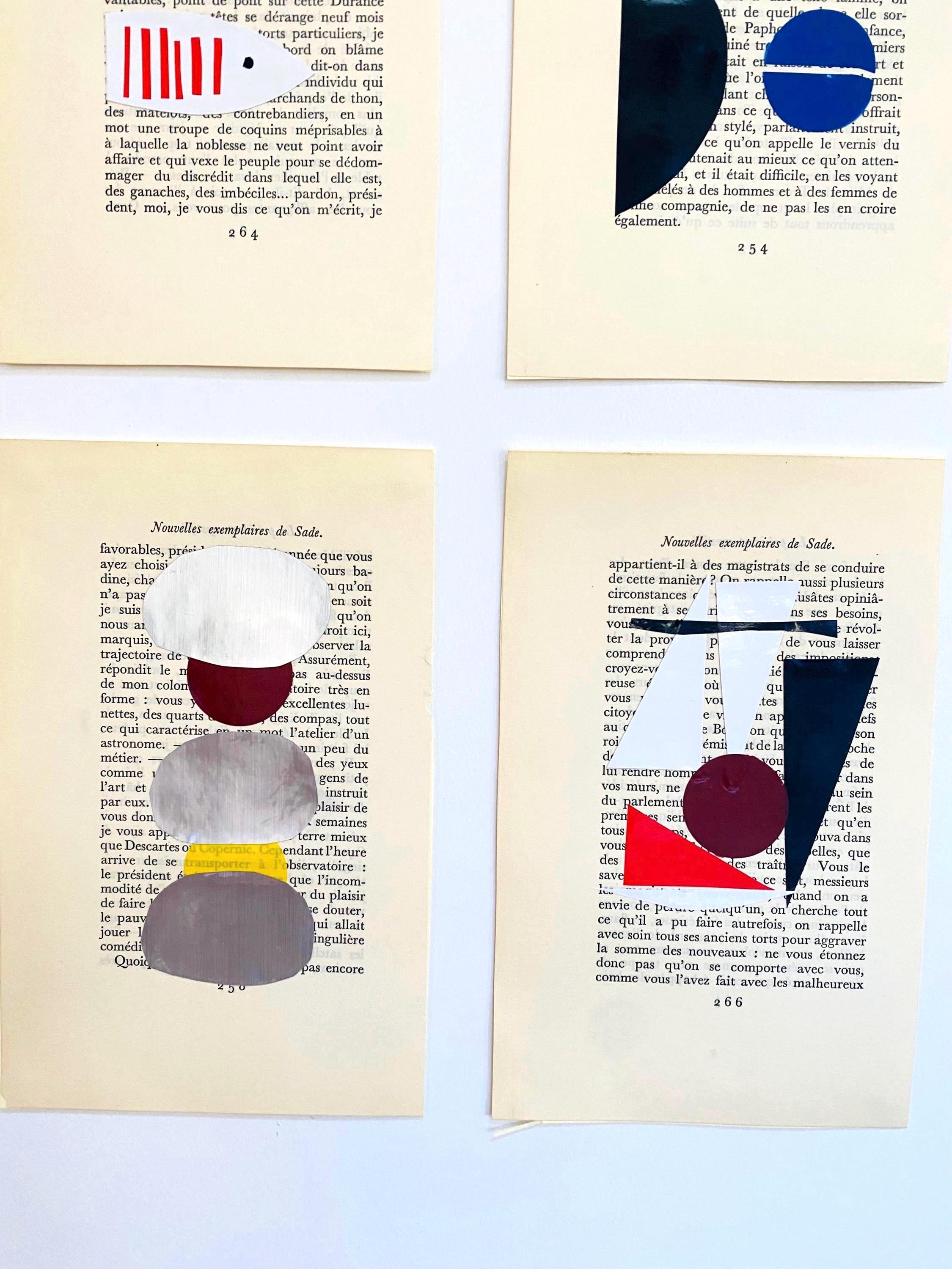 Abstract Collage Art Set of 12: Vintage Book Page Minimalist Wall Decor ...