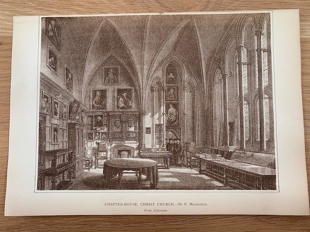 Genuine Victorian Print of Christ Church College Chapter House, Oxford ...