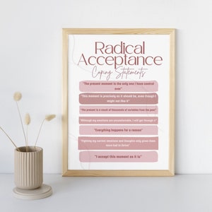Radical Acceptance Coping Statements | DBT | Poster | Worksheet | Self ...