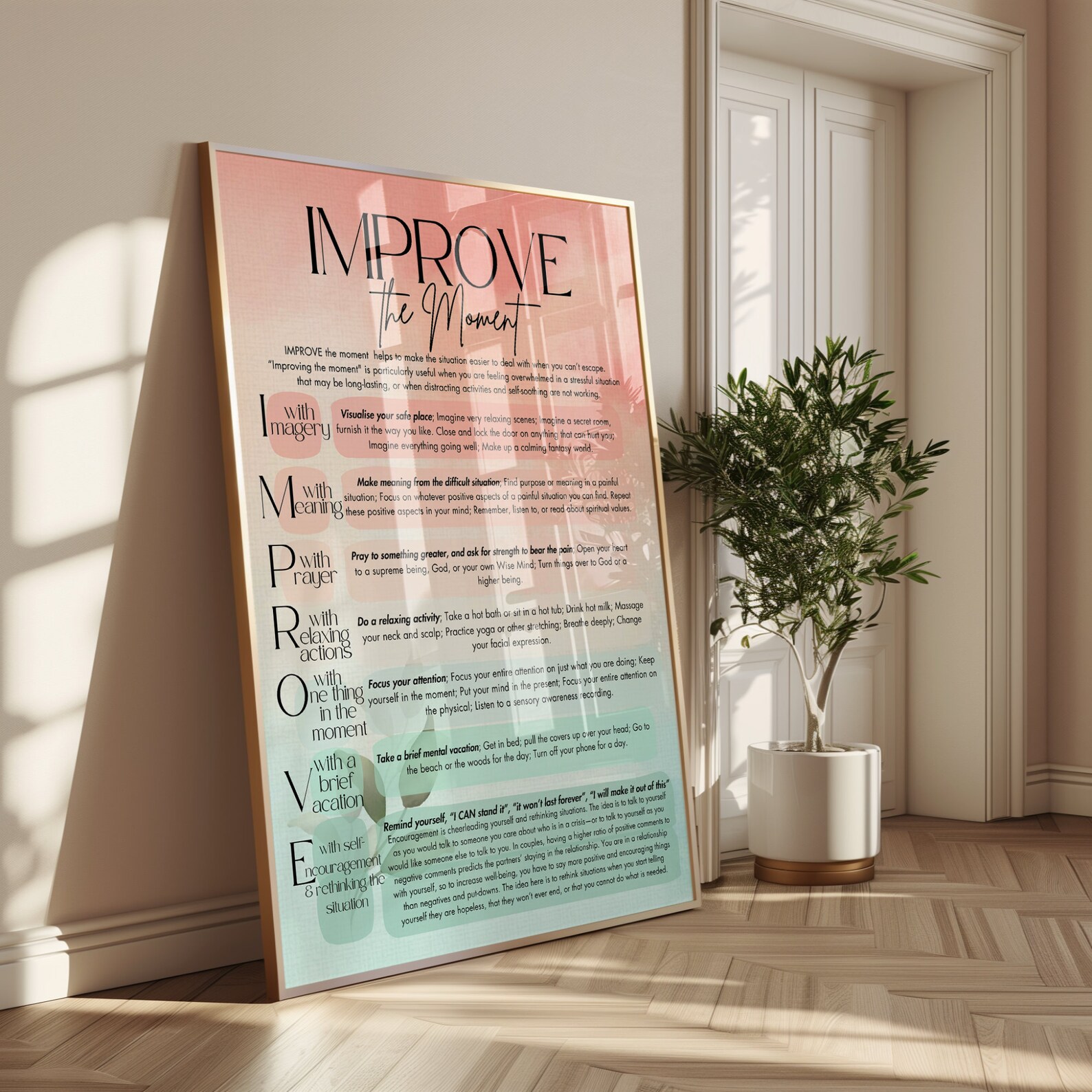 DBT IMPROVE the Moment | Distress Tolerance | Crisis Survival Skill | BPD | Dialectical ...