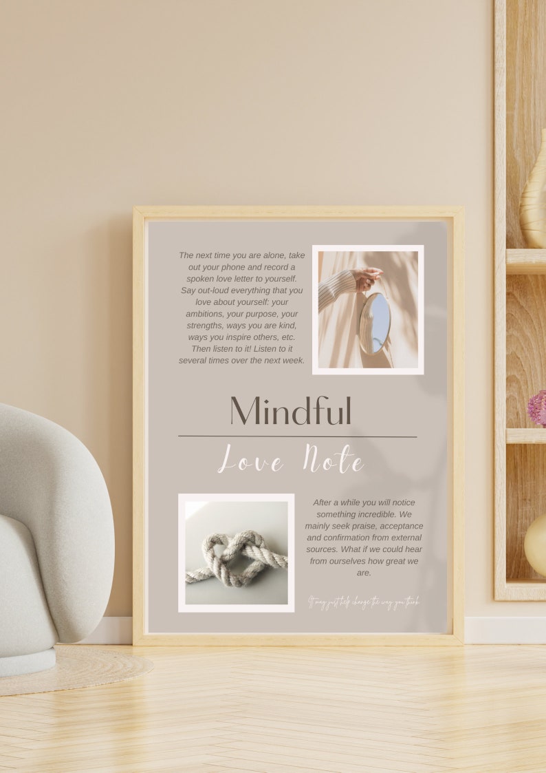 Mindful Love Note | Poster | Handout | Worksheet | Mindful Gratitude ...