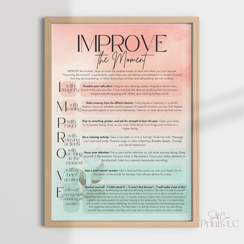 DBT IMPROVE the Moment | Distress Tolerance | Crisis Survival Skill | BPD | Dialectical ...