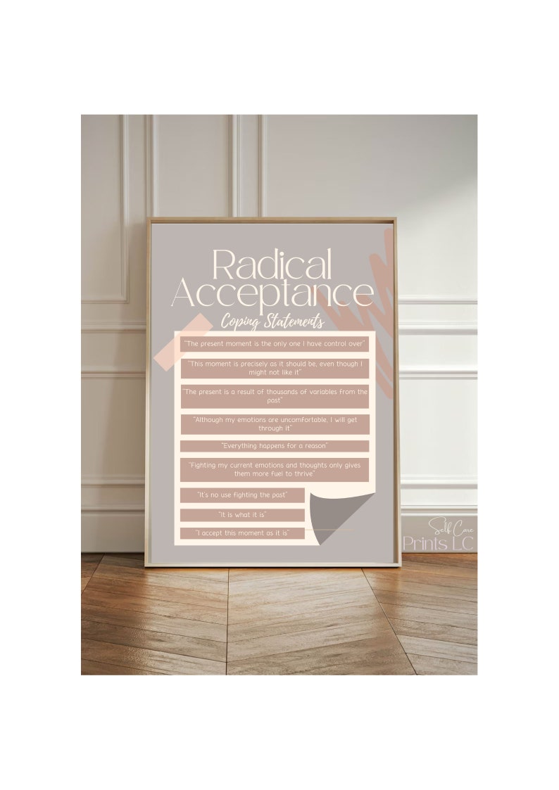 Radical Acceptance Coping Statements DBT Reality Acceptance Distress ...