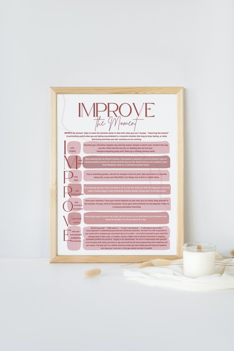 DBT IMPROVE the Moment | Distress Tolerance | Crisis Survival Skill ...